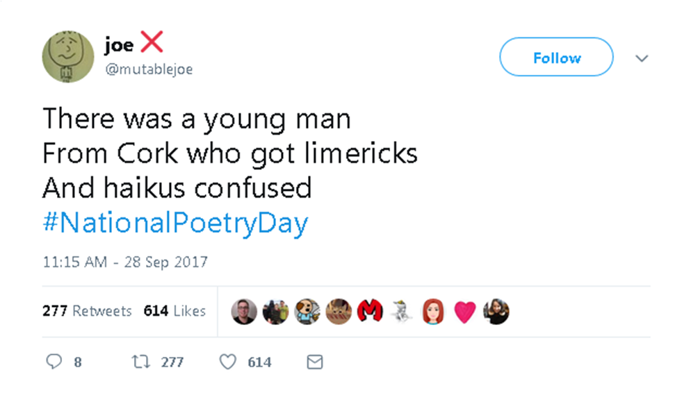 National Poetry day: the best of Twitter – nothing in the rulebook